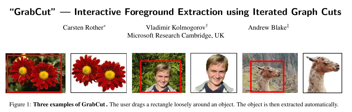 GrabCut— Interactive Foreground Extraction Using Iterated Graph Cuts论文精读与复现